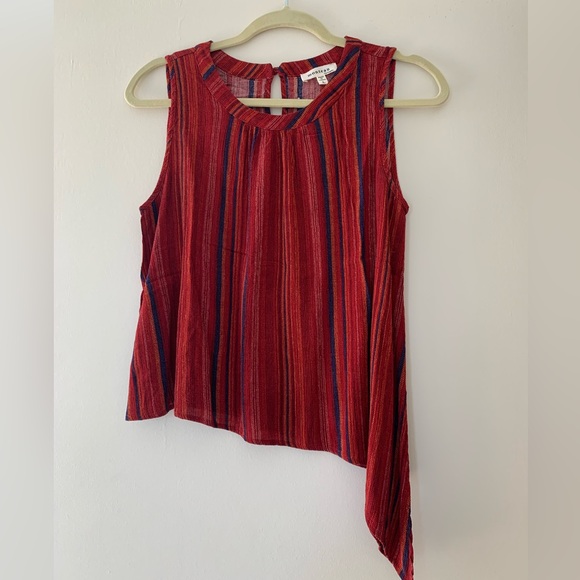 Monteau | Tops | Monteau Los Angeles Womens Red Sleeveless Asymmetrical ...